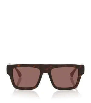 Gucci Acetate Rectangle Sunglasses - Brown