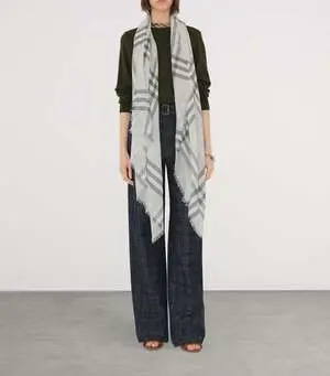 Burberry Wool Wide Check Scarf