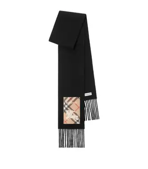 Burberry Cashmere Check Scarf - Black