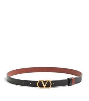 Valentino Garavani Leather Reversible Vlogo Signature Belt - Brown