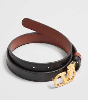 Valentino Garavani Leather Reversible Vlogo Signature Belt - Brown