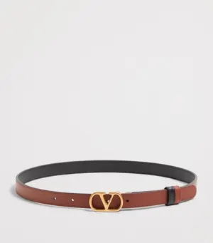 Valentino Garavani Leather Reversible Vlogo Signature Belt - Brown