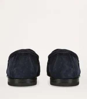 Santoni Suede Carlos Penny Loafers - Blue