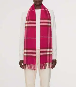 Burberry Cashmere Check Scarf - Pink