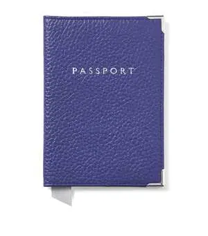 ASPINAL OF LONDON Leather Passport Cover - Blue
