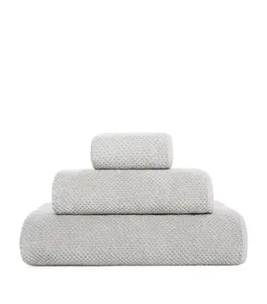 GRACCIOZA Bee Waffle Bath Towel - Silver