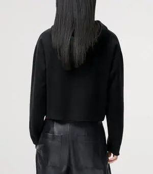 Loewe Wool Leather-pocket Hoodie - Black