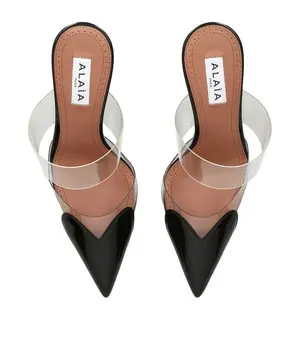 Alaïa Patent Coeur Mules 90 - Black