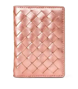 ASPINAL OF LONDON Leather Double Fold Card Holder - Pink