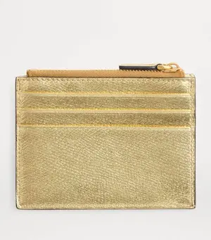Valentino Garavani Leather Vlogo Coin And Card Holder - Gold