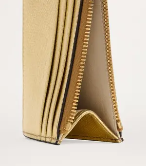 Valentino Garavani Leather Vlogo Coin And Card Holder - Gold