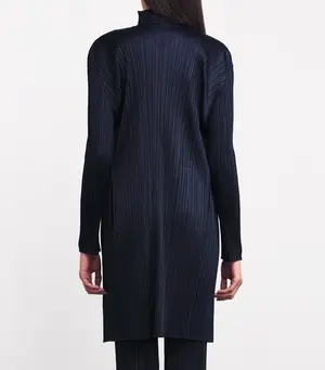 Issey Miyake Pleated Coat - Navy
