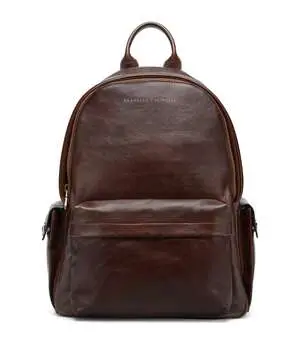 Brunello Cucinelli Calfskin Travel Backpack - Purple