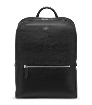 Smythson Leather Panama Backpack Black