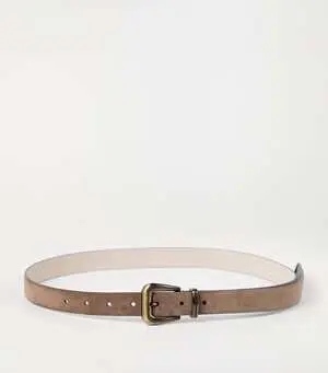 Brunello Cucinelli Suede Belt With Monili Beading - Brown