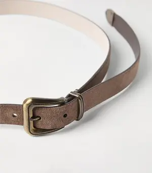Brunello Cucinelli Suede Belt With Monili Beading - Brown