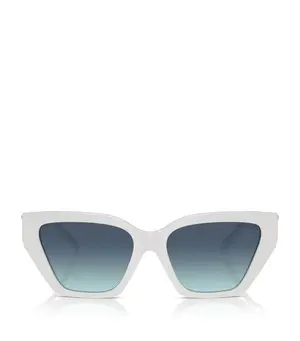 Tiffany & Co. Acetate Square Frame Sunglasses - White