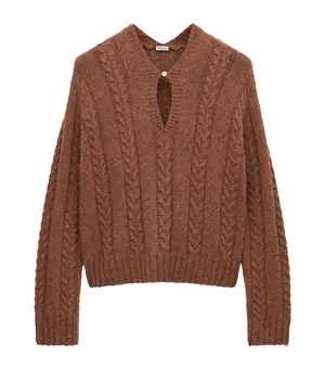 Loewe Wool Cable-knit Sweater - Brown