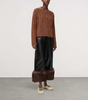 Loewe Wool Cable-knit Sweater - Brown