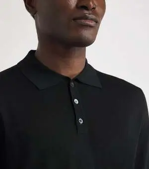 Barena Venezia Merino Knit Polo Shirt - Black