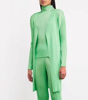 Issey Miyake Pleated Coat - Green