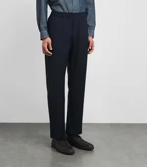 Barena Venezia Virgin Wool Drawstring Trousers - Navy