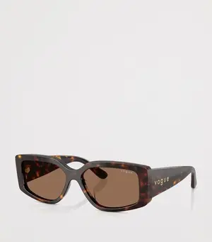 VOGUE Acetate Rectangle Sunglasses - Brown