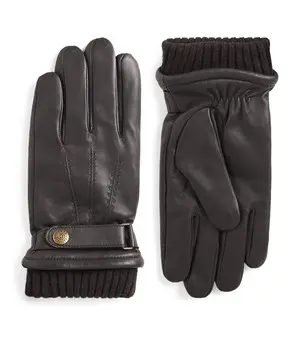 DENTS Leather Henley Gloves - Brown
