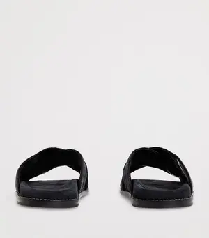 Eleventy Embroidered Crossover Slides - Black