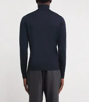 John Smedley Merino Wool Rollneck Sweater - Navy