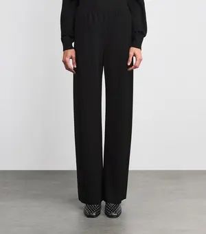 Vince Crepe High-waist Trousers - Black