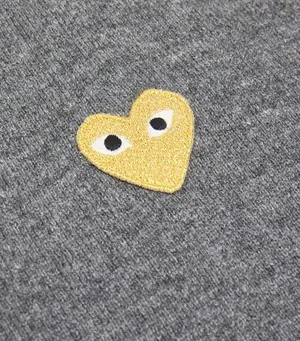 Play Comme Des Garcon Wool Heart Cardigan - Grey