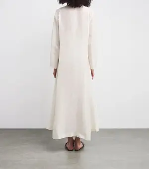 Tory Burch Linen-silk Pleated Midi Kaftan - Ivory