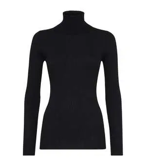 Brunello Cucinelli Cashmere-silk Rollneck Sweater - Black