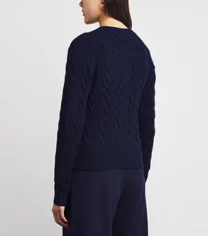 Polo Ralph Lauren Wool-cashmere Cable-knit Cardigan - Navy