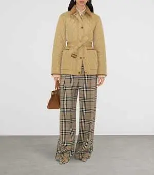 Burberry Quilted Belted Field Jacket - Beige