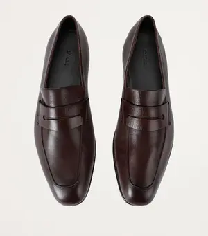 Zegna Leather L'asola Loafers - Black
