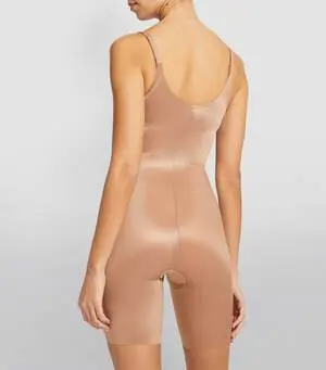 Spanx Shape Invisible Open-bust Mid-thigh Bodysuit Medium Control - Brown