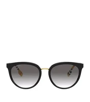 Burberry Round Frame Sunglasses - Black