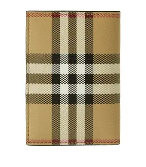 Burberry Check Folding Card Holder - Beige