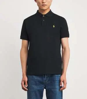 Polo Ralph Lauren Cotton Mesh Slim-fit Polo Shirt - Black
