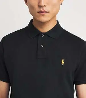 Polo Ralph Lauren Cotton Mesh Slim-fit Polo Shirt - Black