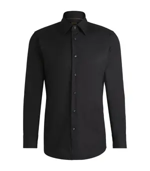 BOSS Stretch-cotton Slim Shirt - Black