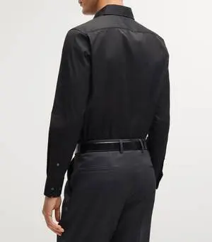 BOSS Stretch-cotton Slim Shirt - Black