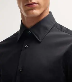 BOSS Stretch-cotton Slim Shirt - Black