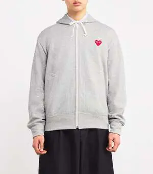 Play Comme Des Garcon Zip-up Heart Hoodie
