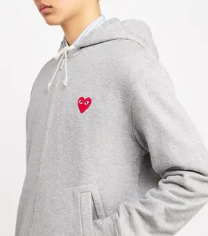 Play Comme Des Garcon Zip-up Heart Hoodie
