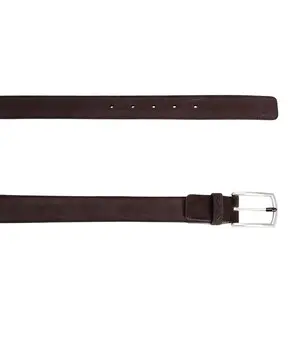 Zegna Suede Triple Stitch Belt - Brown