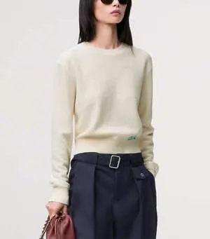 Loewe Wool-blend Embroidered Sweater - Beige