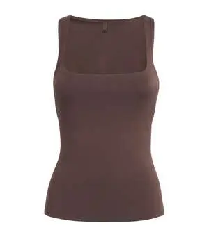 SKIMS Smooth Layers Square-neck Cami Top - Brown